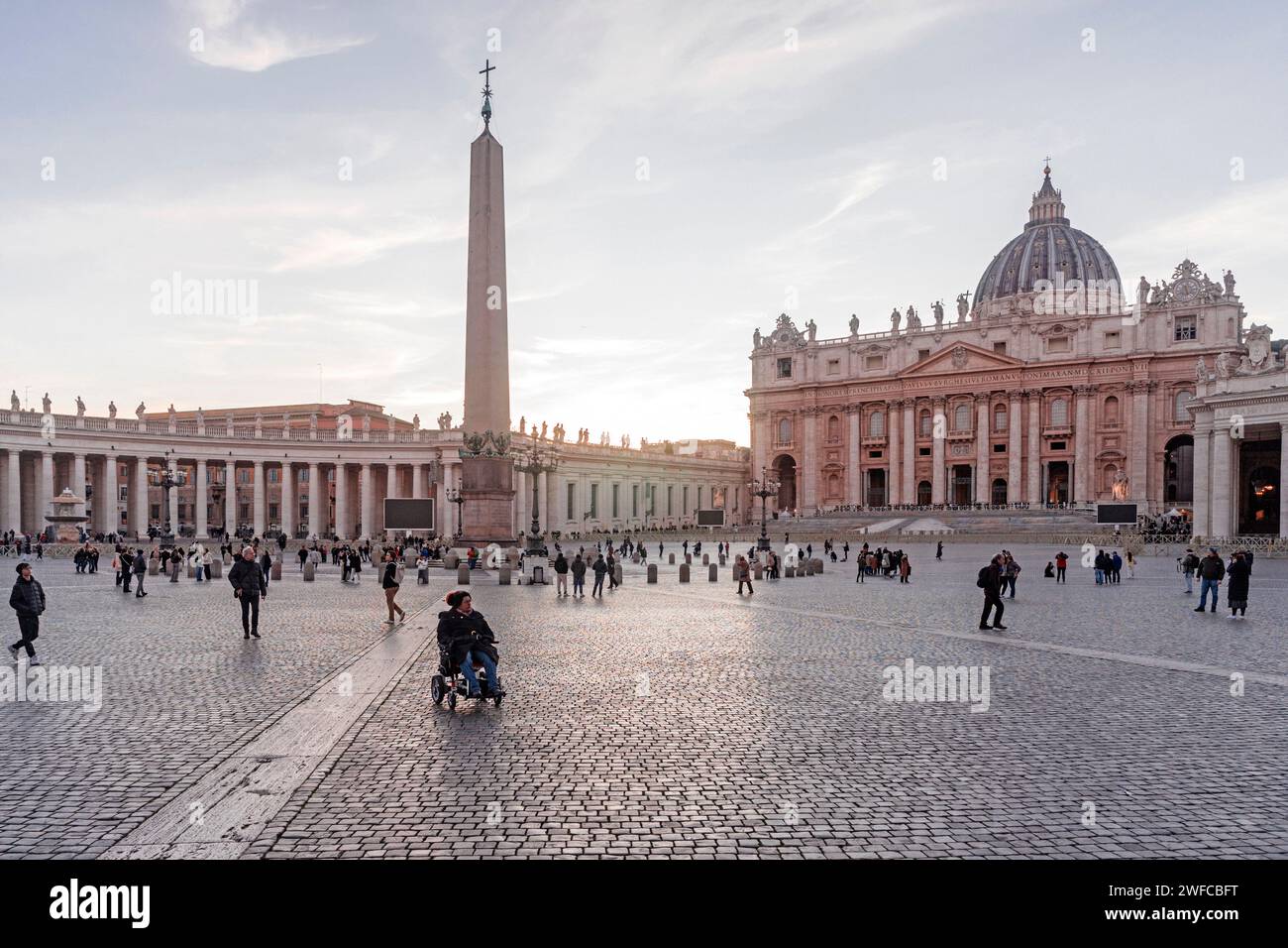 Saint Peter's square and the dome of Saint Peter in the Vatican (Rome ...