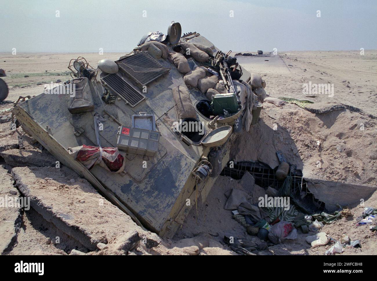 First Gulf War: 4th March 1991 An abandoned Iraqi Chinese-made APC in a ...