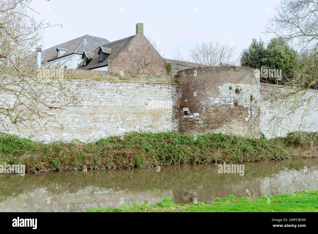 The historic city wall of Maastricht (Limburg/Netherlands Stock Photo ...