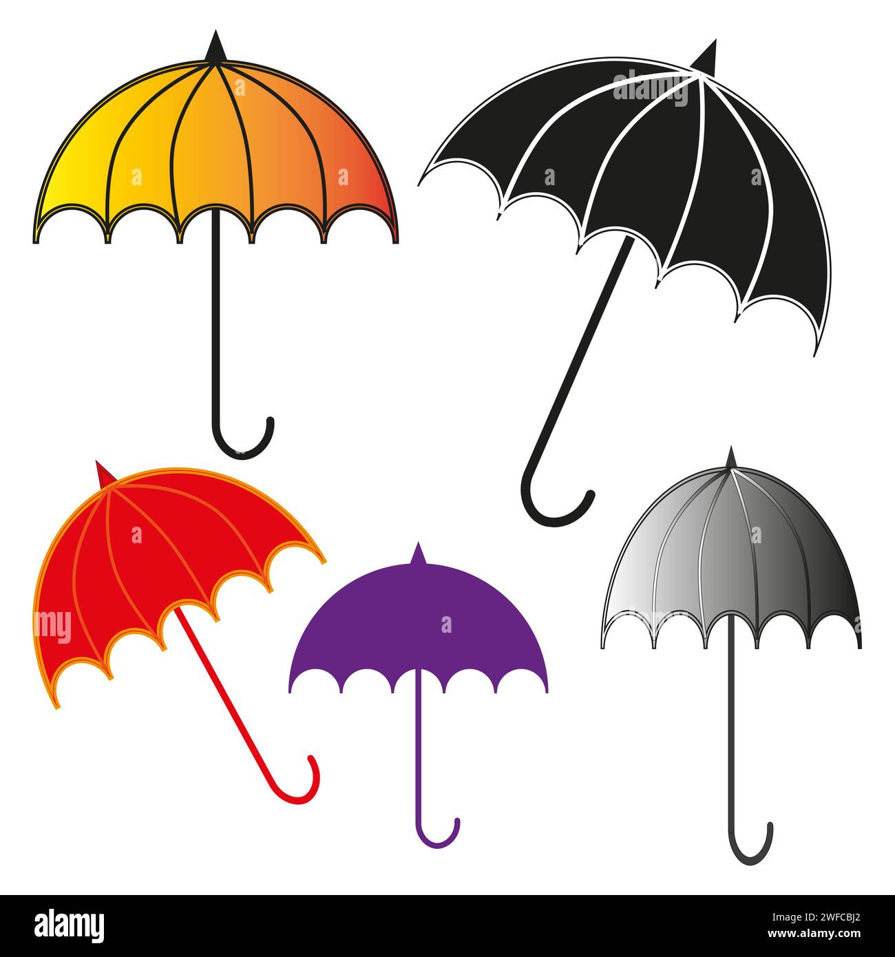 Cartoon umbrellas. Vector illustration. Stock image. EPS 10 Stock Vector Image & Art - Alamy