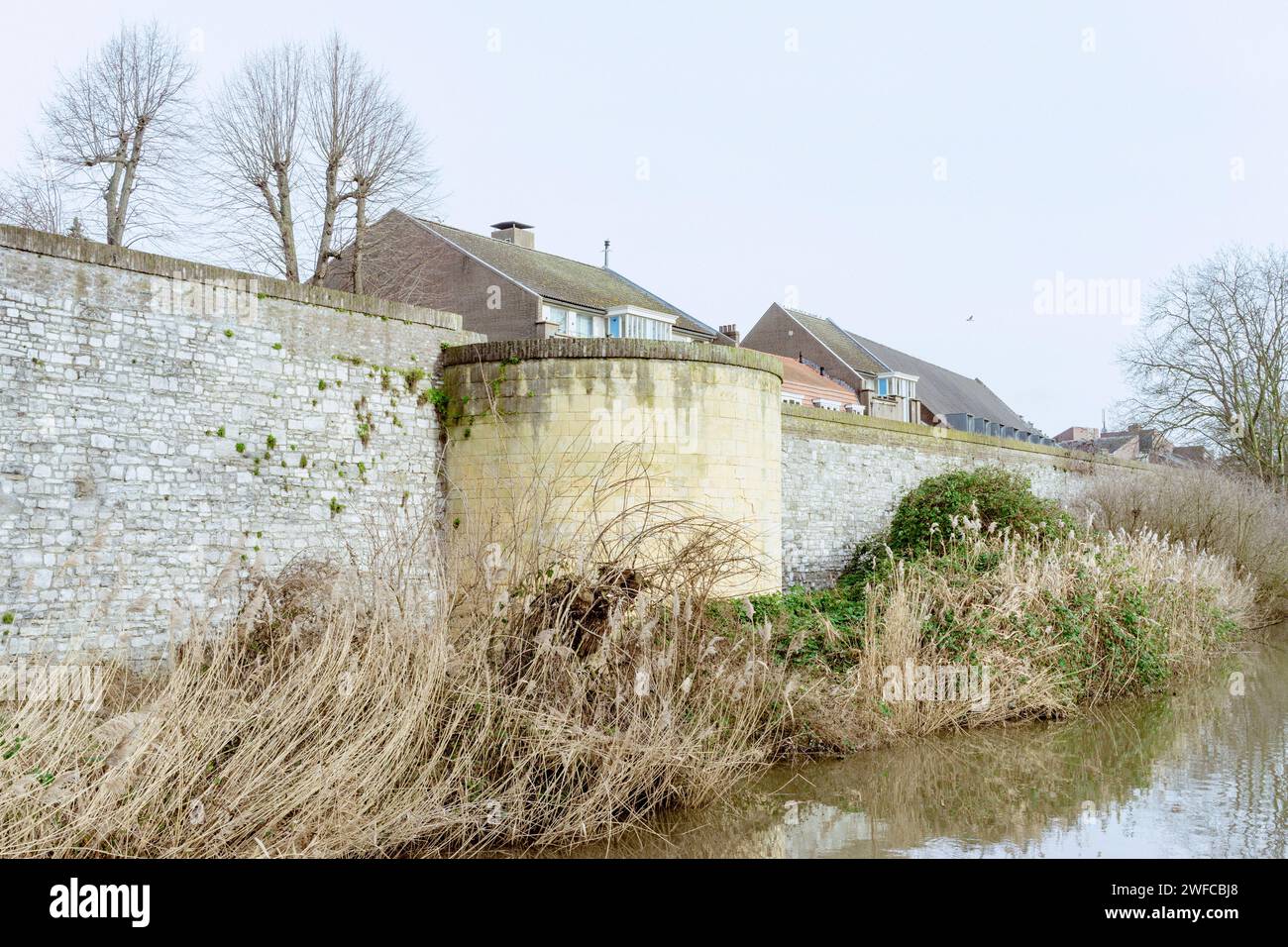 The historic city wall of Maastricht (Limburg/Netherlands Stock Photo ...