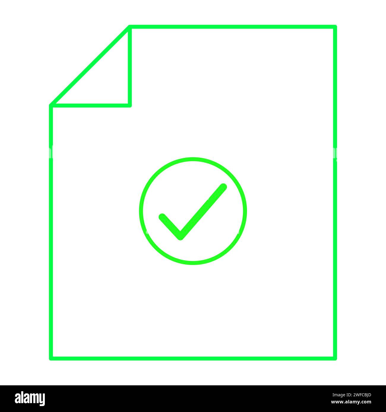Flat icon with paper check mark. paper check mark. Tick icon. Vector ...