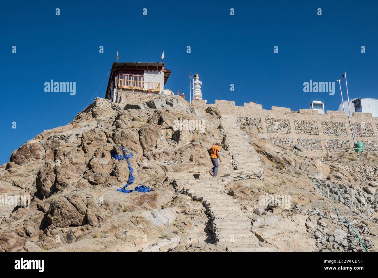 Trekking to Namgyal Tsemo Monastery in beautiful light, Leh, Ladakh ...