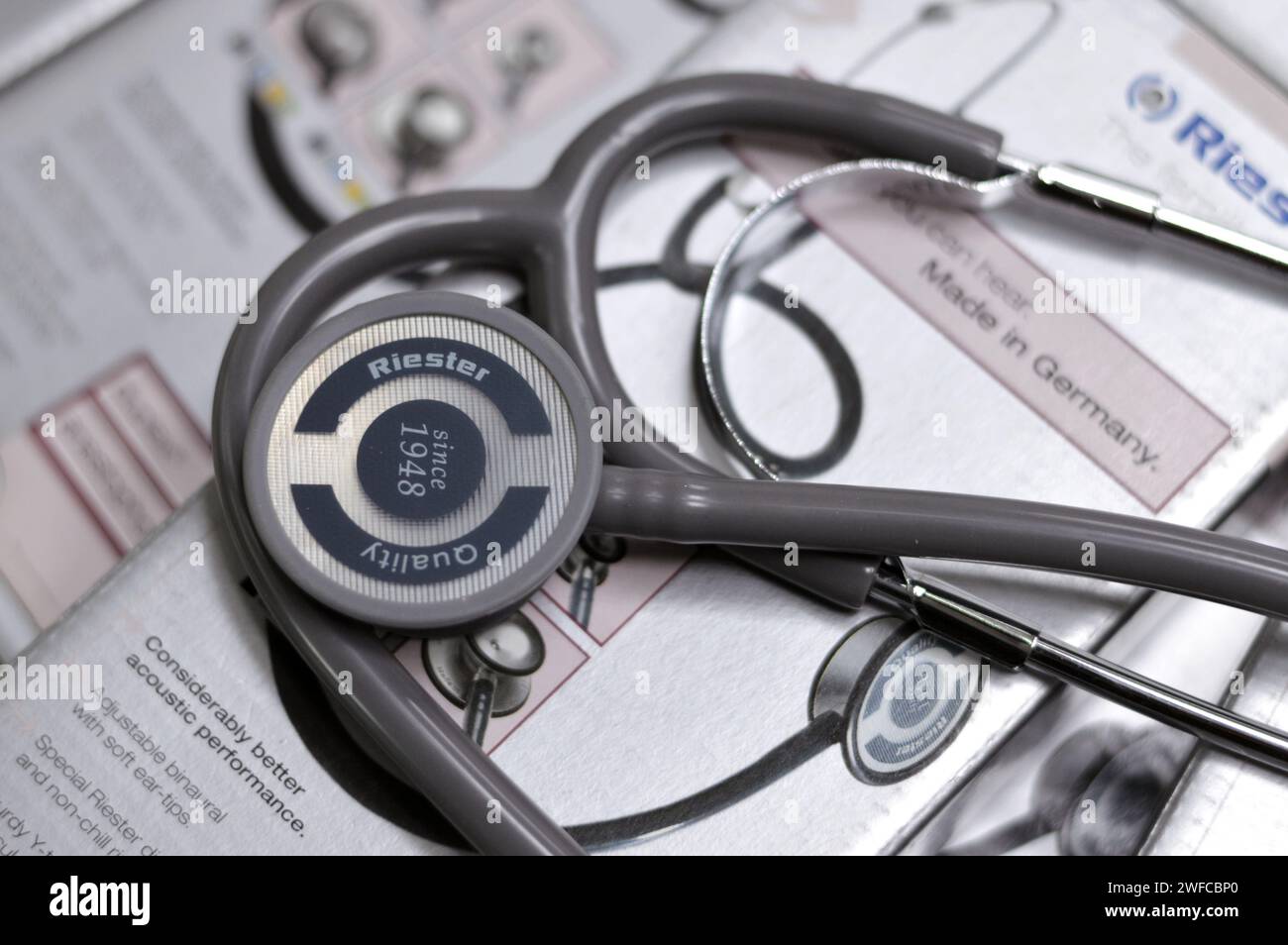 Cairo, Egypt, January 20 2024: Riester's classic stethoscope, for use ...