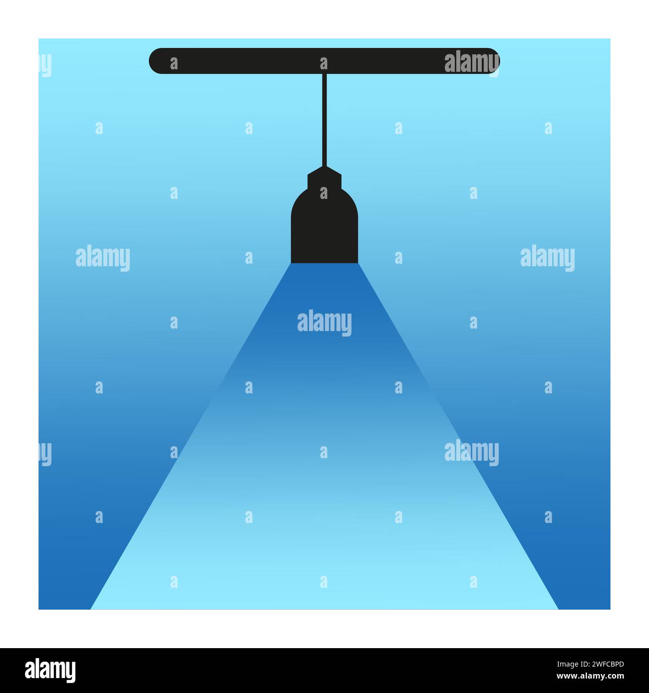 blue lamp on soft blue background. Product display presentation. Wall ...