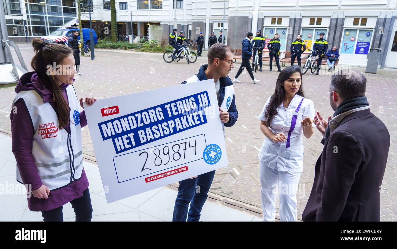 THE HAGUE - Jimmy Dijk (SP) during an action in front of the House of ...