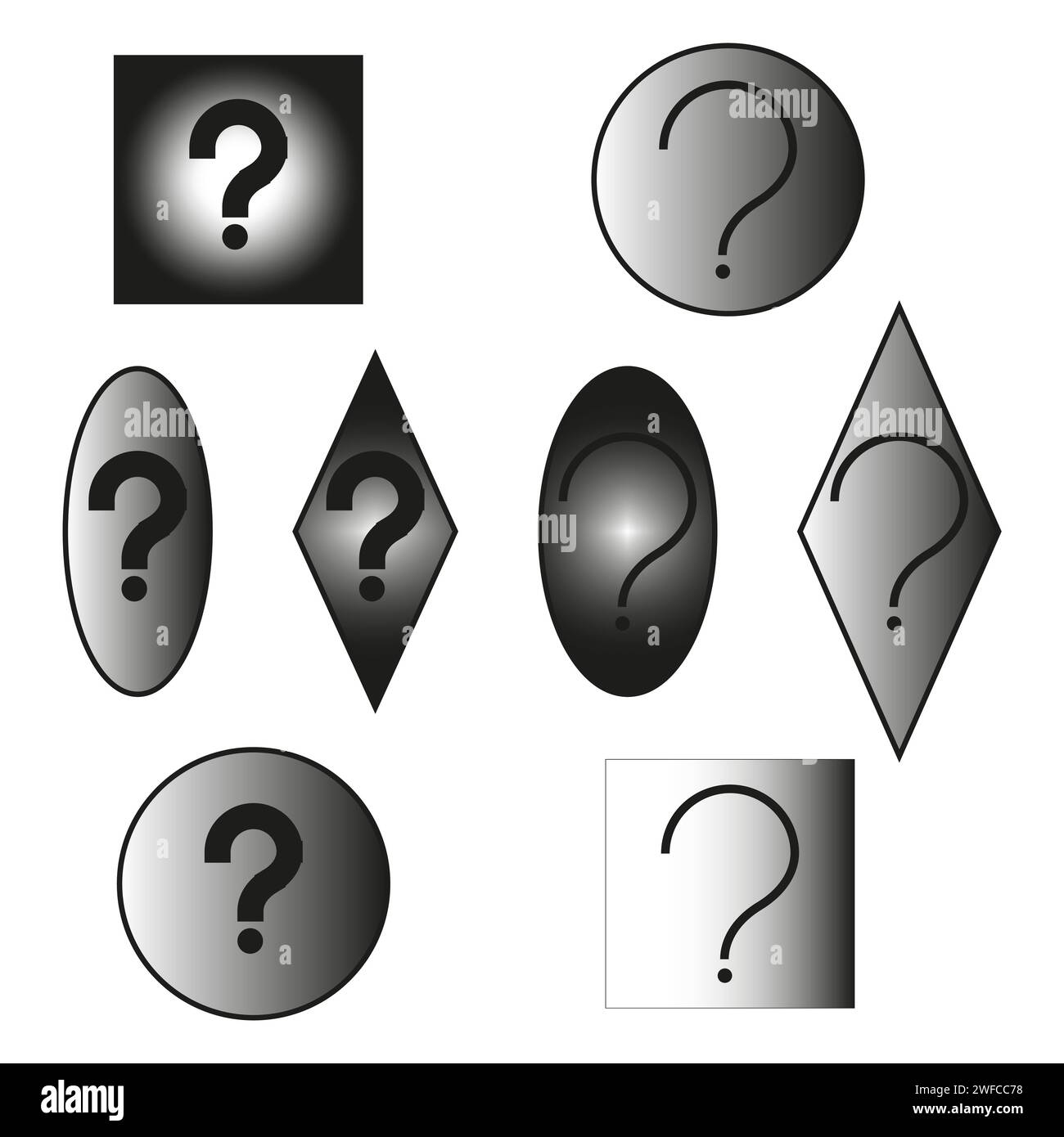 Faq symbol. Question mark differen. Vector illustration. Stock image ...
