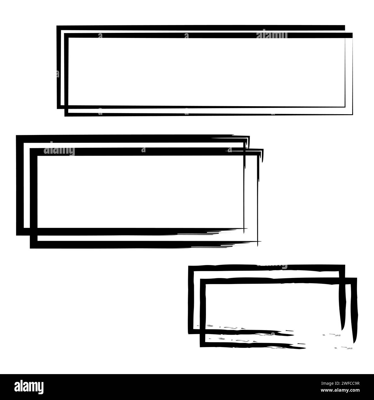 Brush rectangles frames. Vector illustration. Stock image. EPS 10 Stock ...