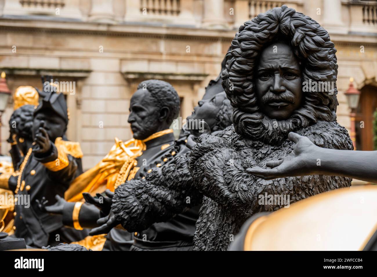 London, UK. 30 Jan 2024. Tavares Strachan's new sculpture The First ...