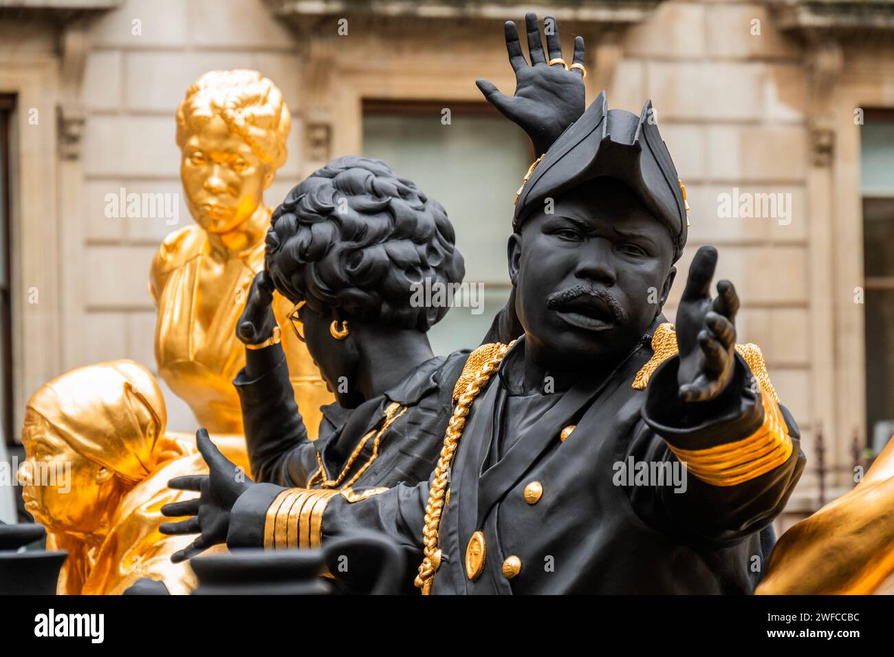 London, UK. 30 Jan 2024. Tavares Strachan's new sculpture The First ...