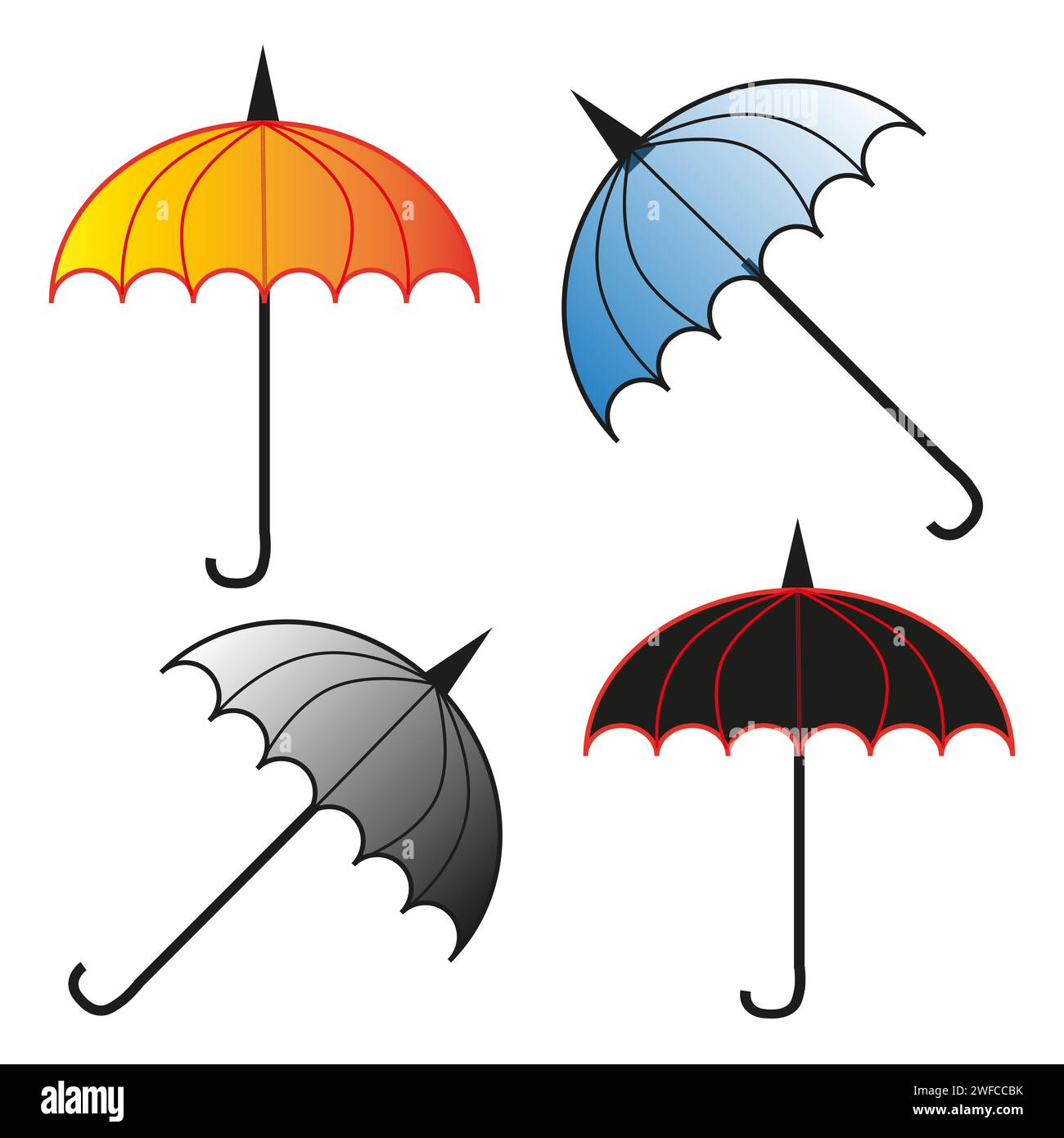 Cartoon Umbrellas Vector Illustration Stock Image Eps 10 Stock