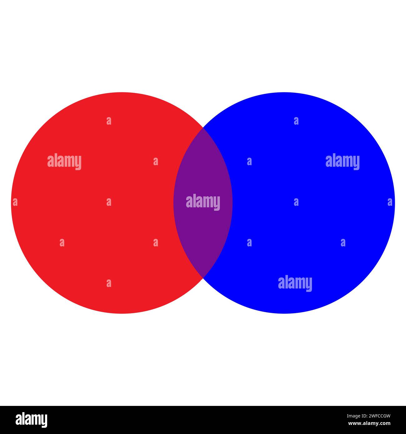 Red and blue intersecting circles. Geometric element. Business circle ...