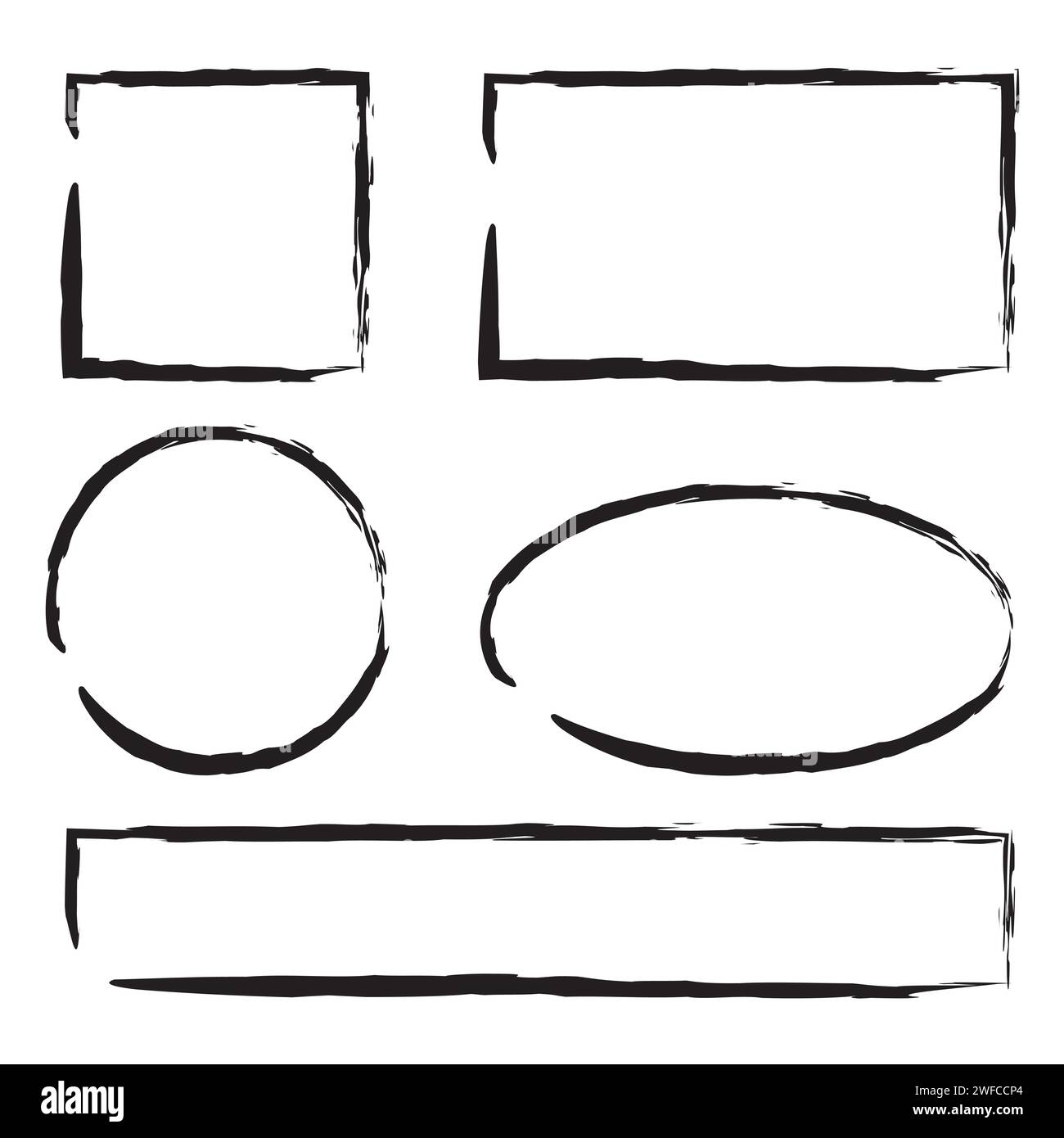 Brush line figures. Circle geometric shape. Geometric element. Isometry ...