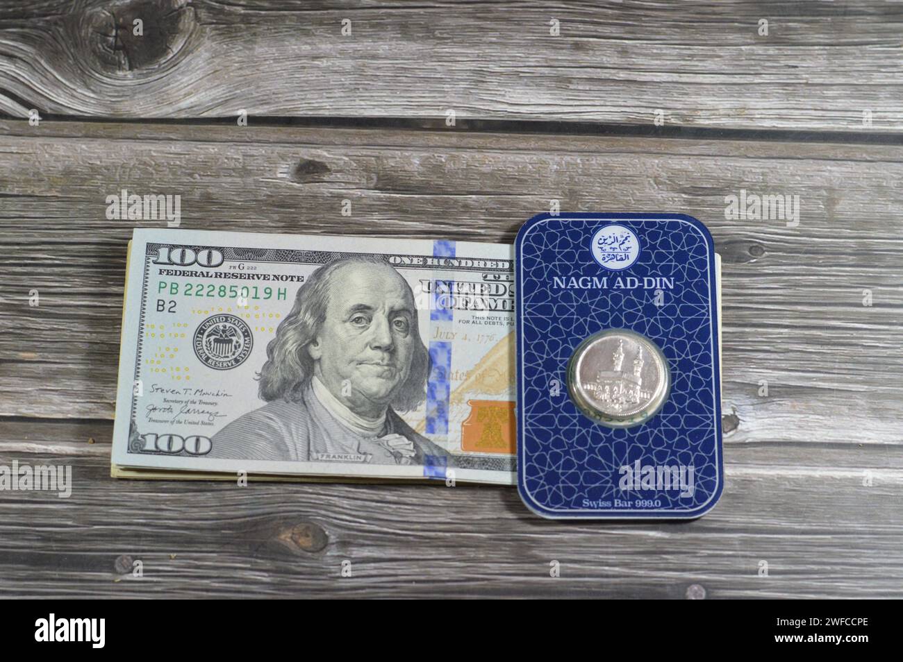 Cairo, Egypt, January 29 2024: USD American money dollars cash with ...