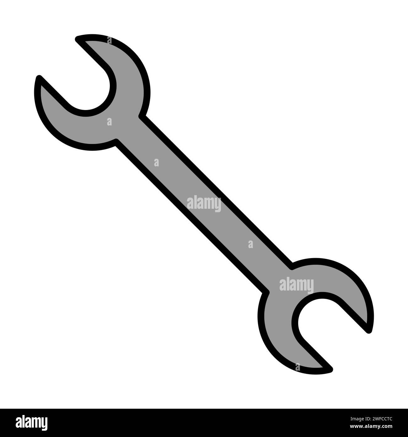 black wrench on white background. Repair symbol. Tool for work. Vector ...