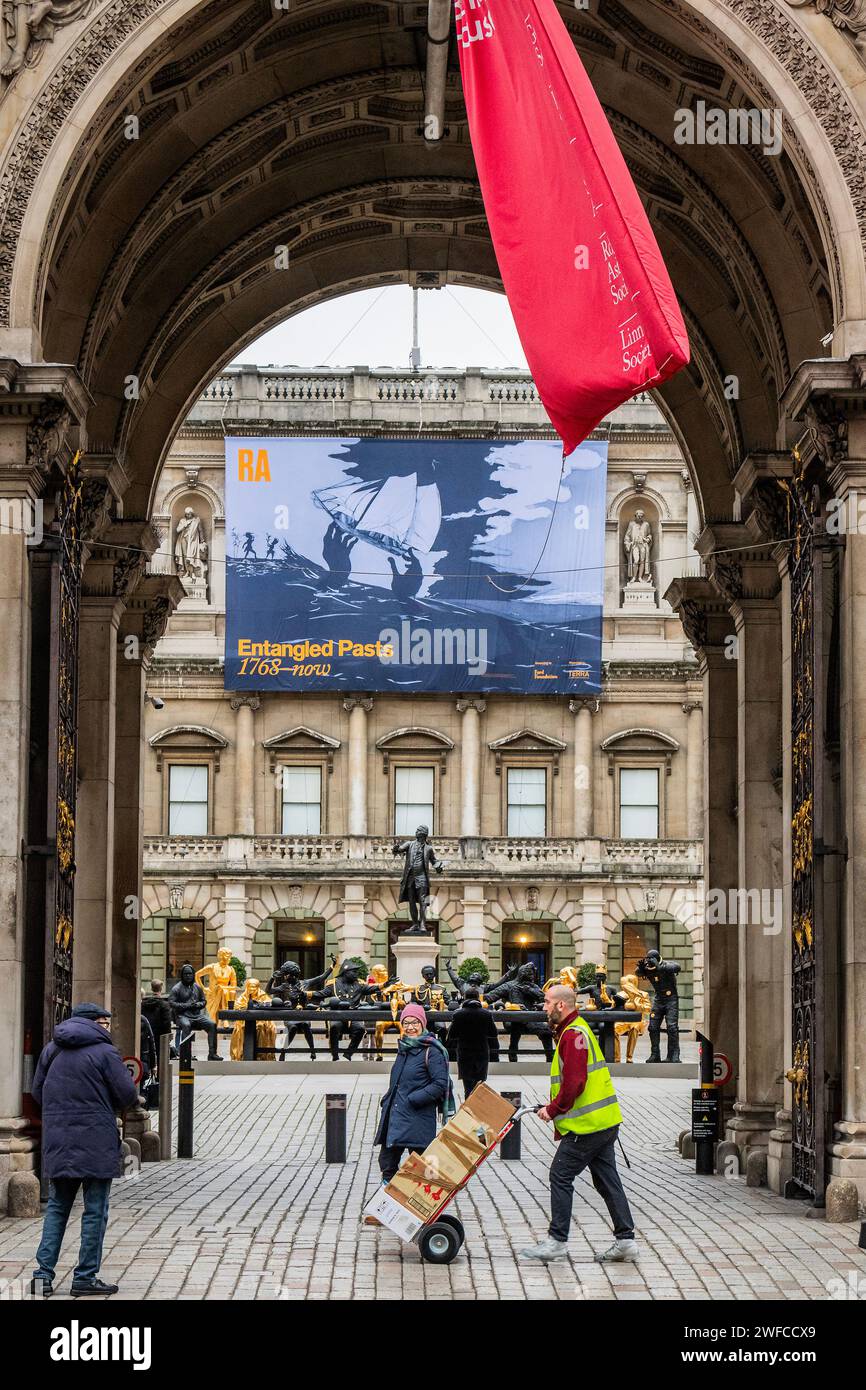 London, UK. 30 Jan 2024. Tavares Strachan's new sculpture The First ...