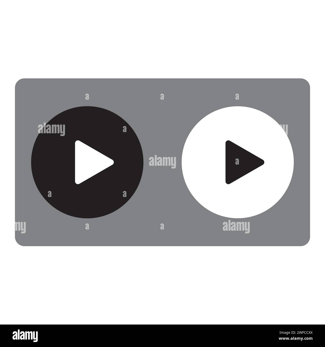 Play buttons icons in abstract style. Video player. Vector illustration ...