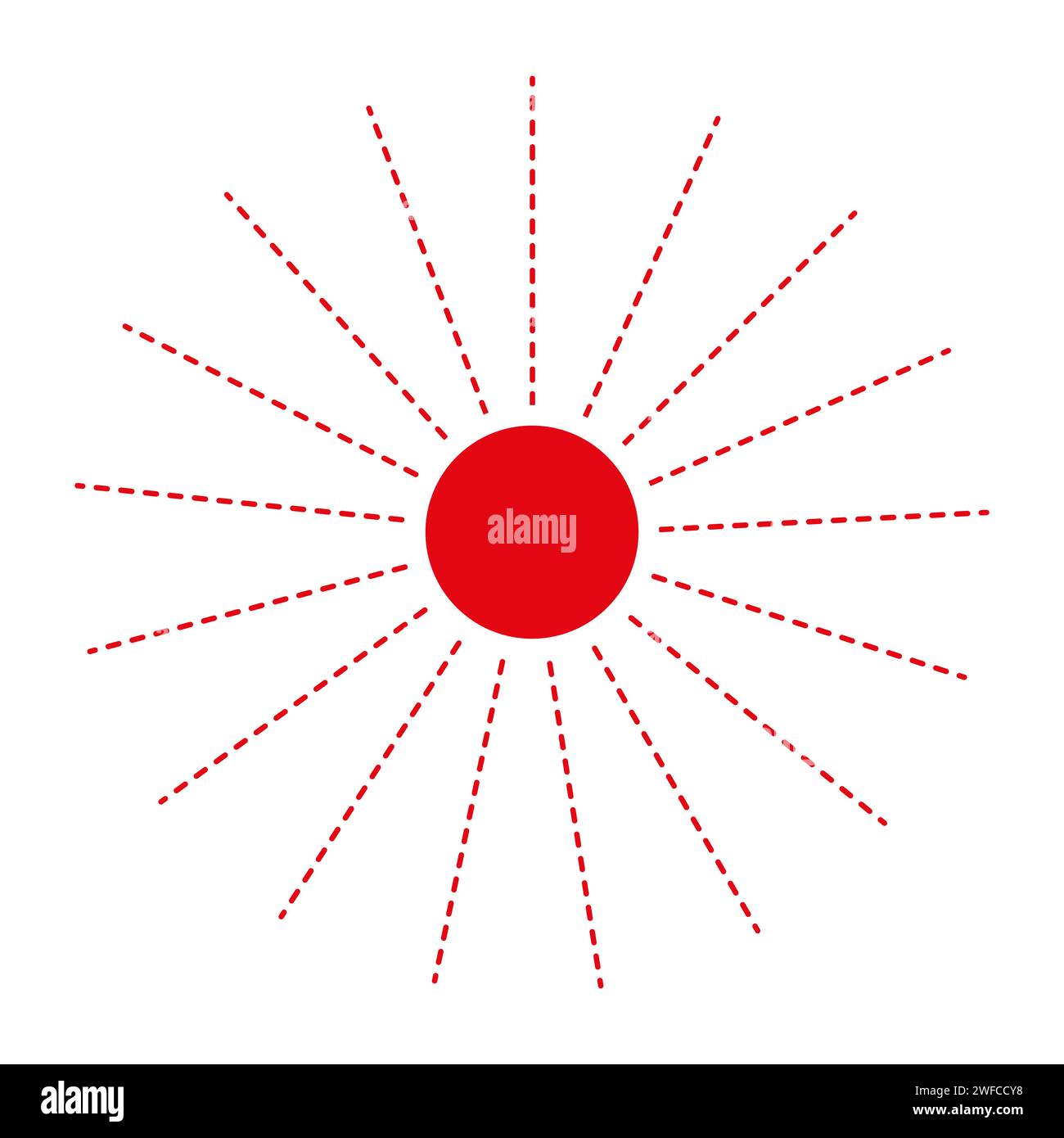 Red sun rays icon. Sunshine, star, flash. Vector illustration. Stock ...