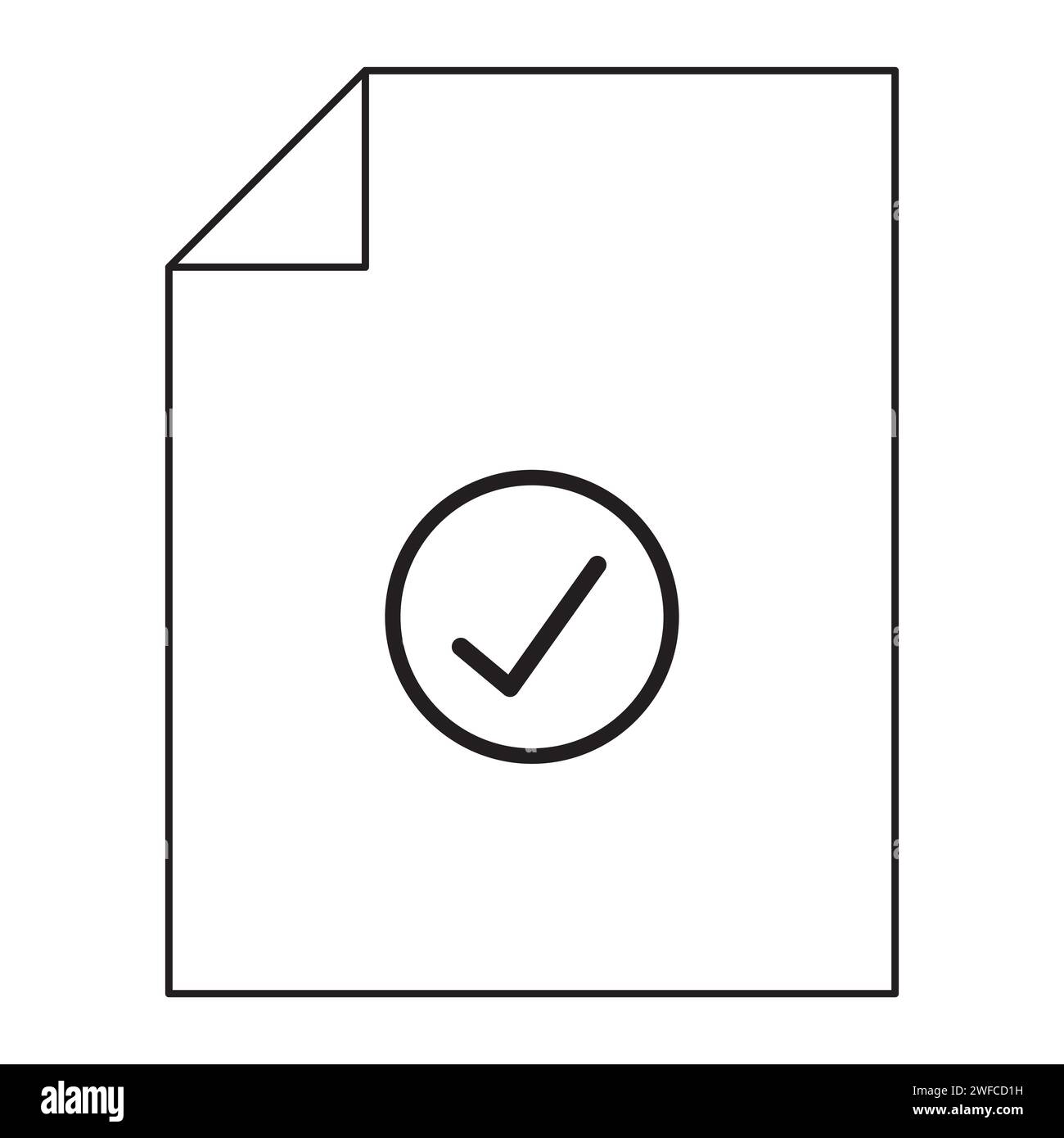 Flat icon with paper check mark. paper check mark. Tick icon. Vector ...