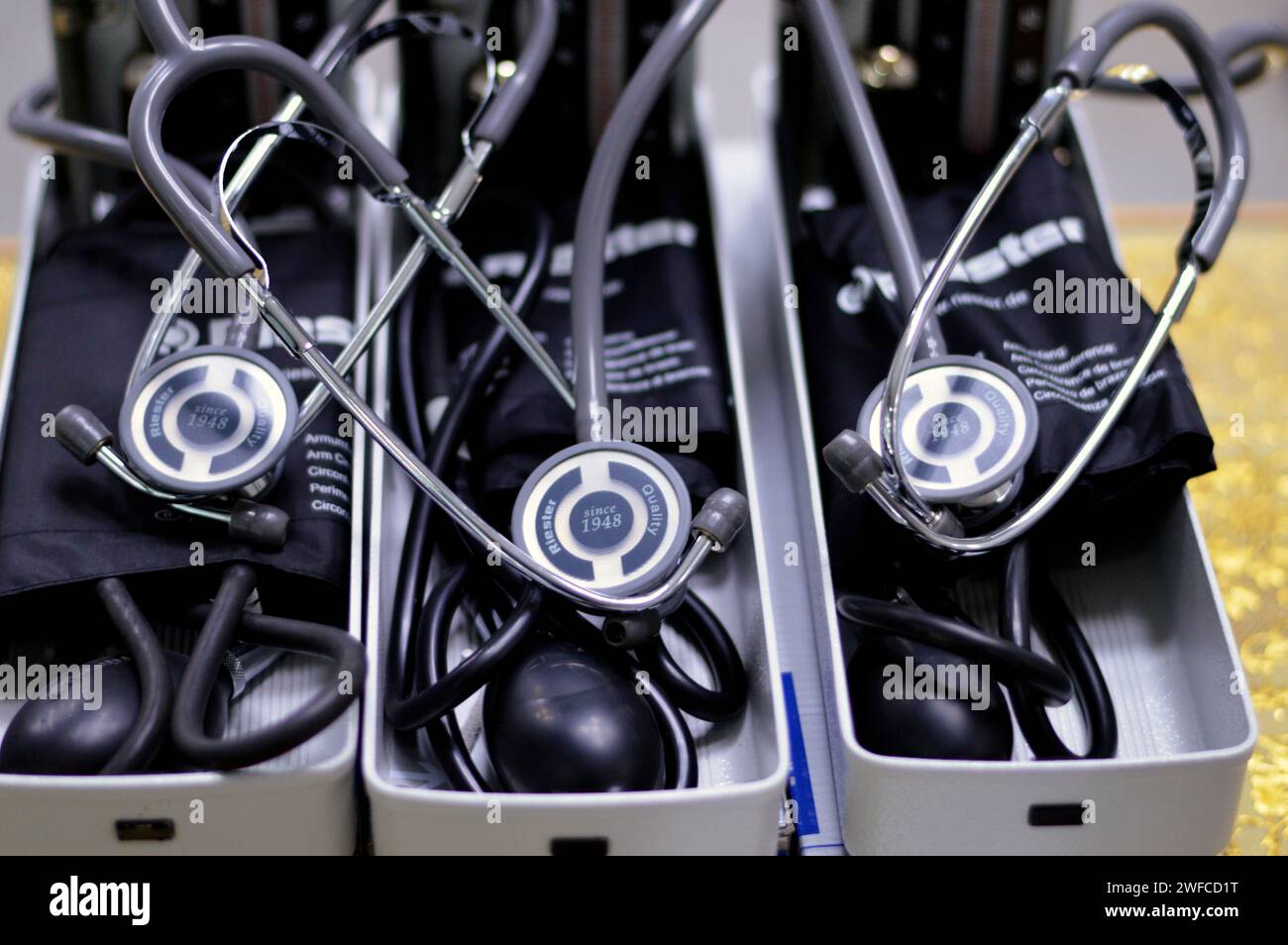 Cairo, Egypt, January 20 2024: Riester blood pressure monitor gauge ...