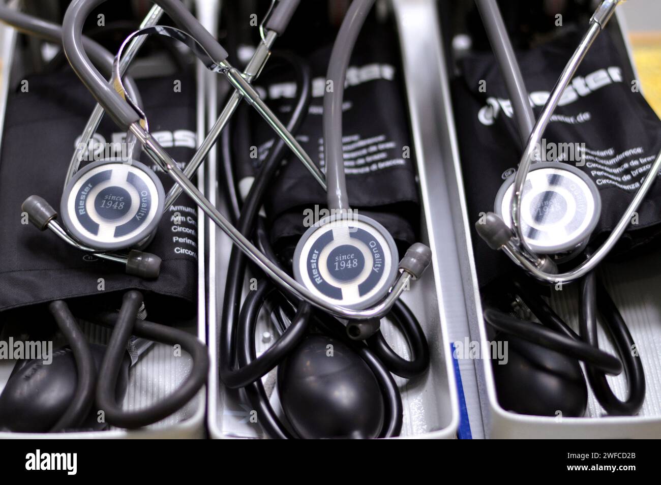 Cairo, Egypt, January 20 2024: Riester blood pressure monitor gauge ...