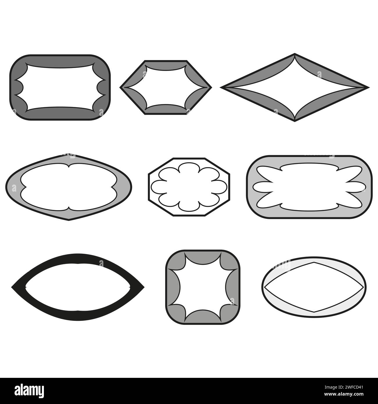 Different frames. White background. Gallery banner. Vector illustration ...