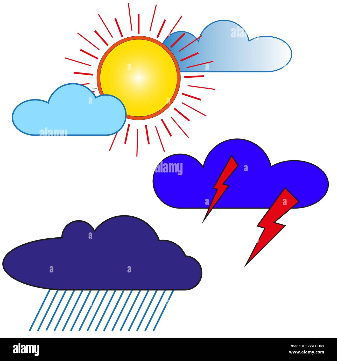 cloud weather. Colorful weather. Vector illustration. Stock image. EPS ...