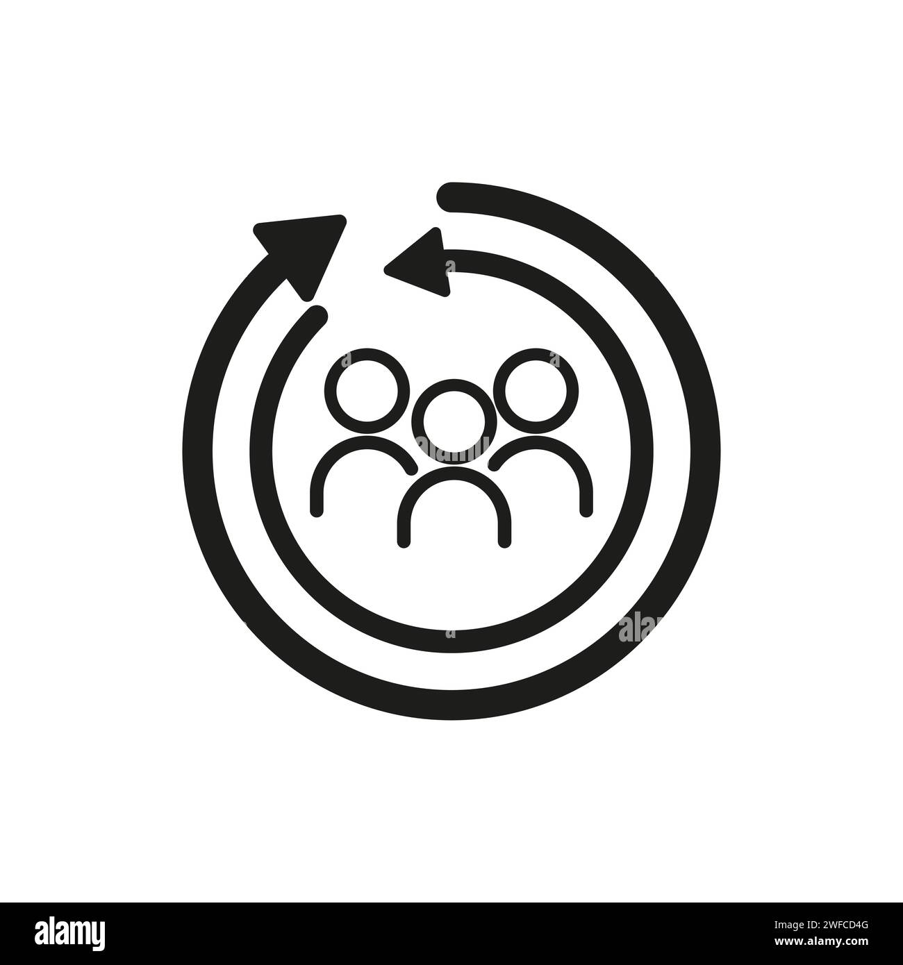 Flat circular arrow icon team. Business team symbol. Vector ...