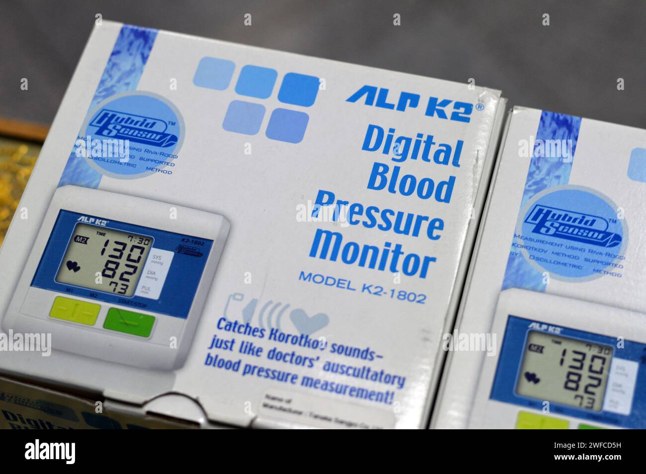 Cairo, Egypt, January 20 2024: ALP K2 digital blood pressure monitor ...