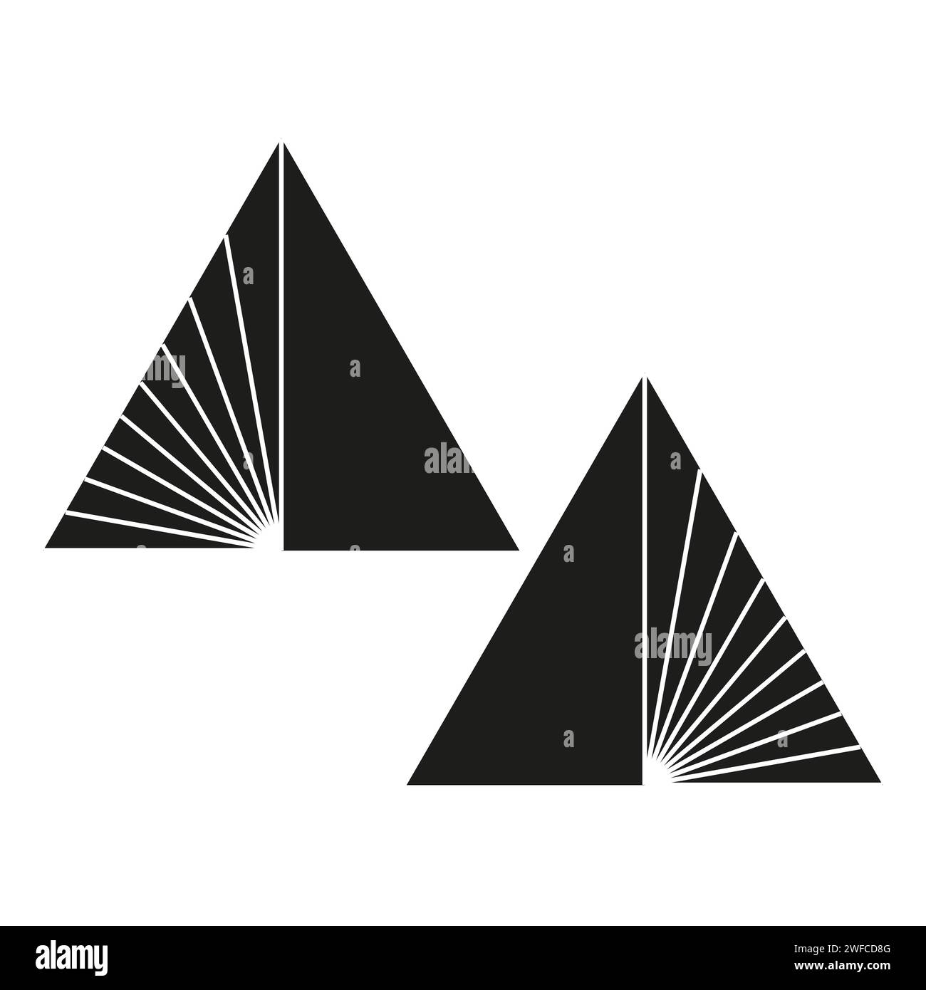 black triangle on white background. Geometric element. Logo design ...