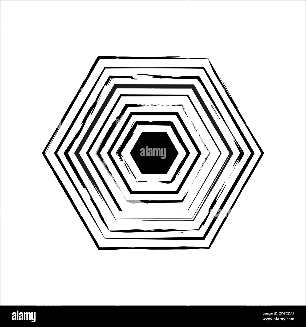 black hexagon icon. Geometric pattern. Vector illustration. Stock image ...