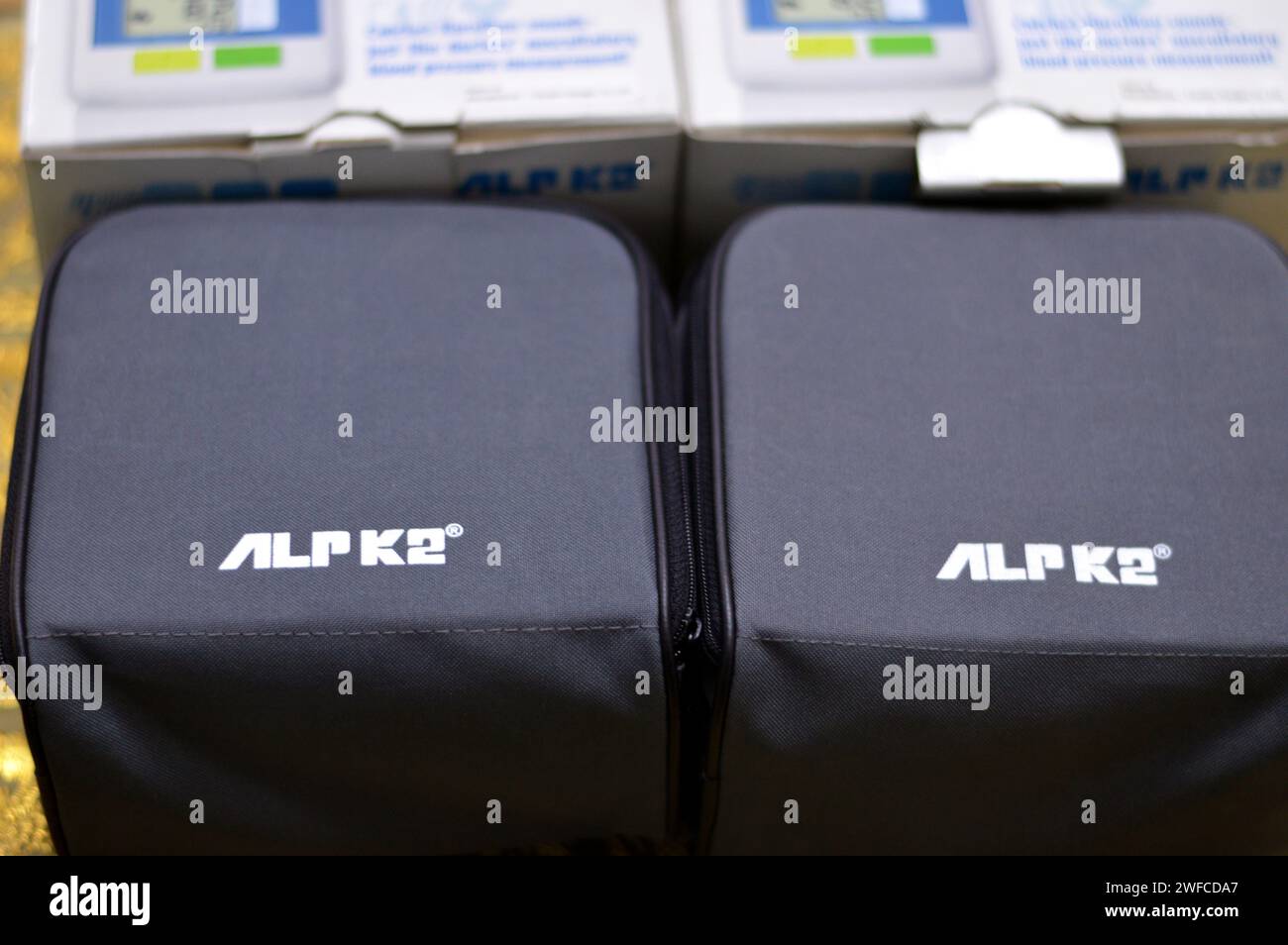 Cairo, Egypt, January 20 2024: ALP K2 digital blood pressure monitor ...