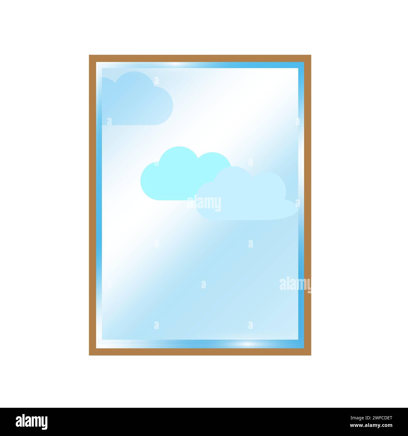 blue window frame clouds. Vector illustration. stock image. EPS 10 ...