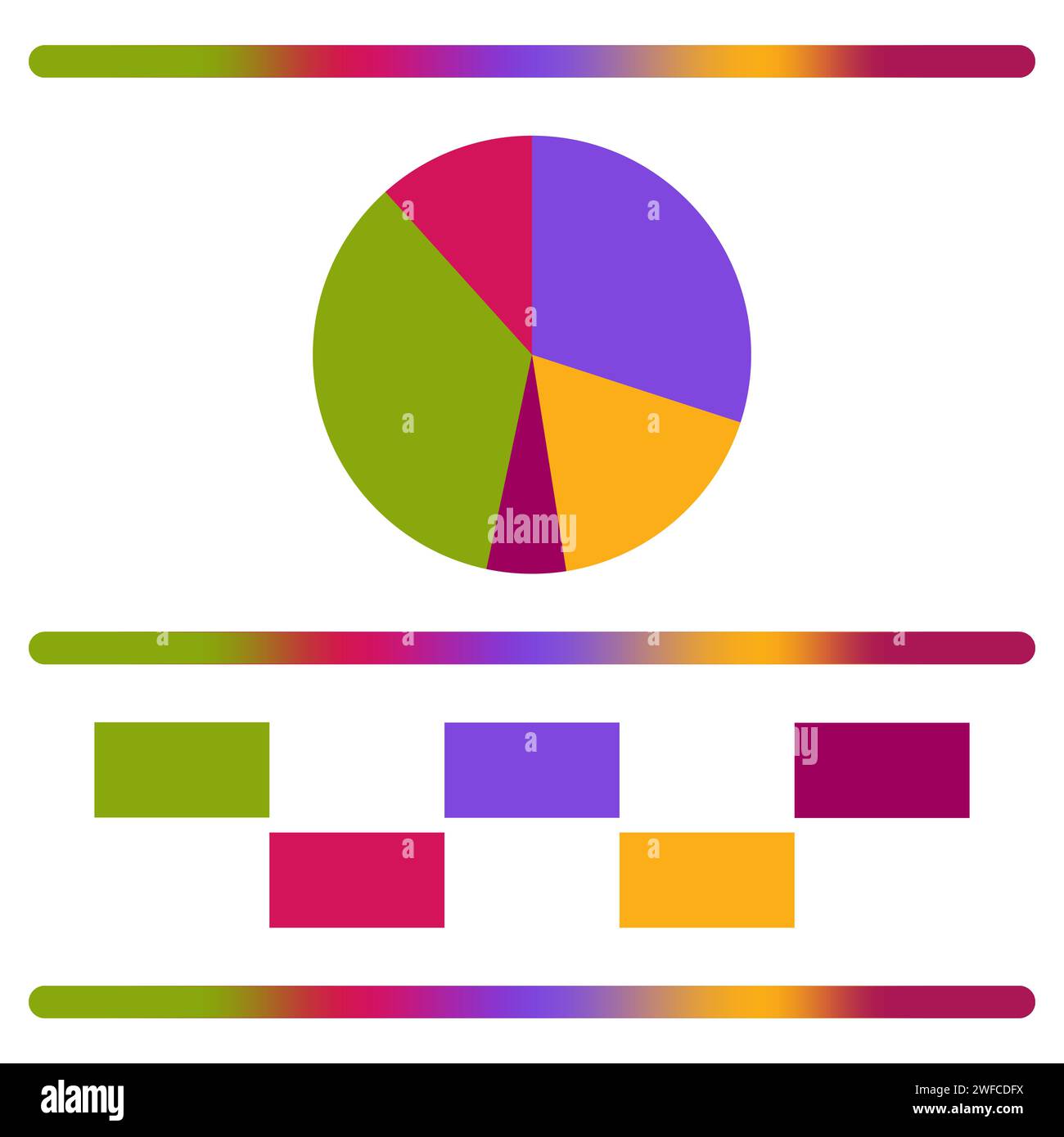 Colored Circle Parts Infographic Element Vector Illustration Stock Image Eps 10 Stock Vector