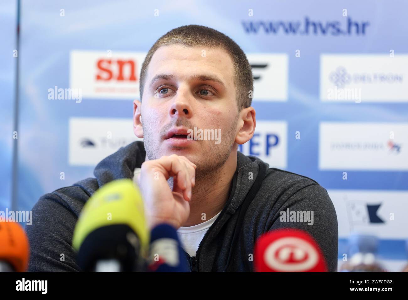 Zagreb, Croatia. 30th Jan, 2024. Loren Fatovic of Croatia attend a ...