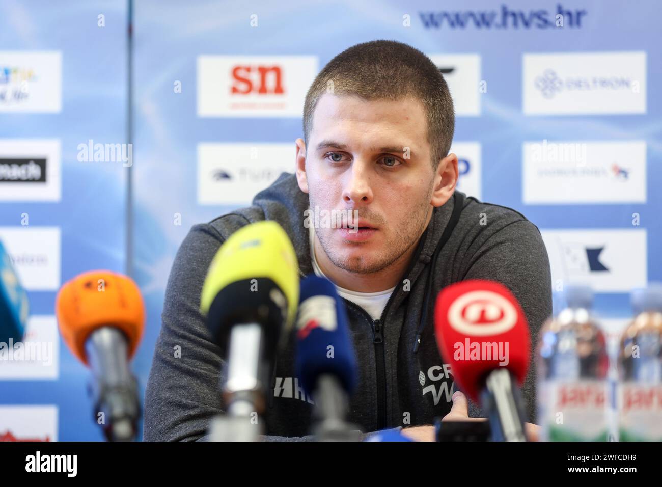 Zagreb, Croatia. 30th Jan, 2024. Loren Fatovic of Croatia attend a ...