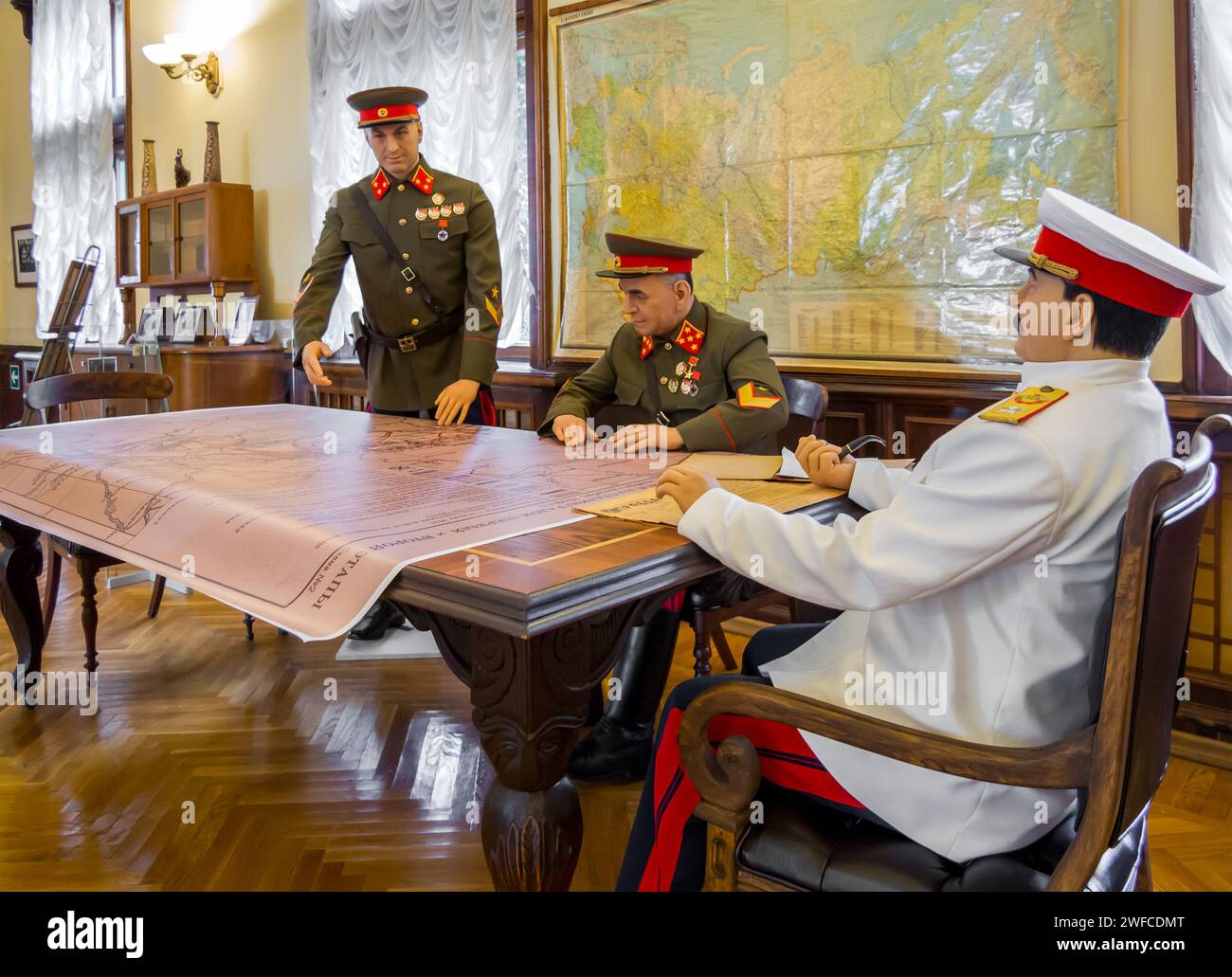 Sochi, Russia - February 12, 2023: Wax figures of Stalin and his ...