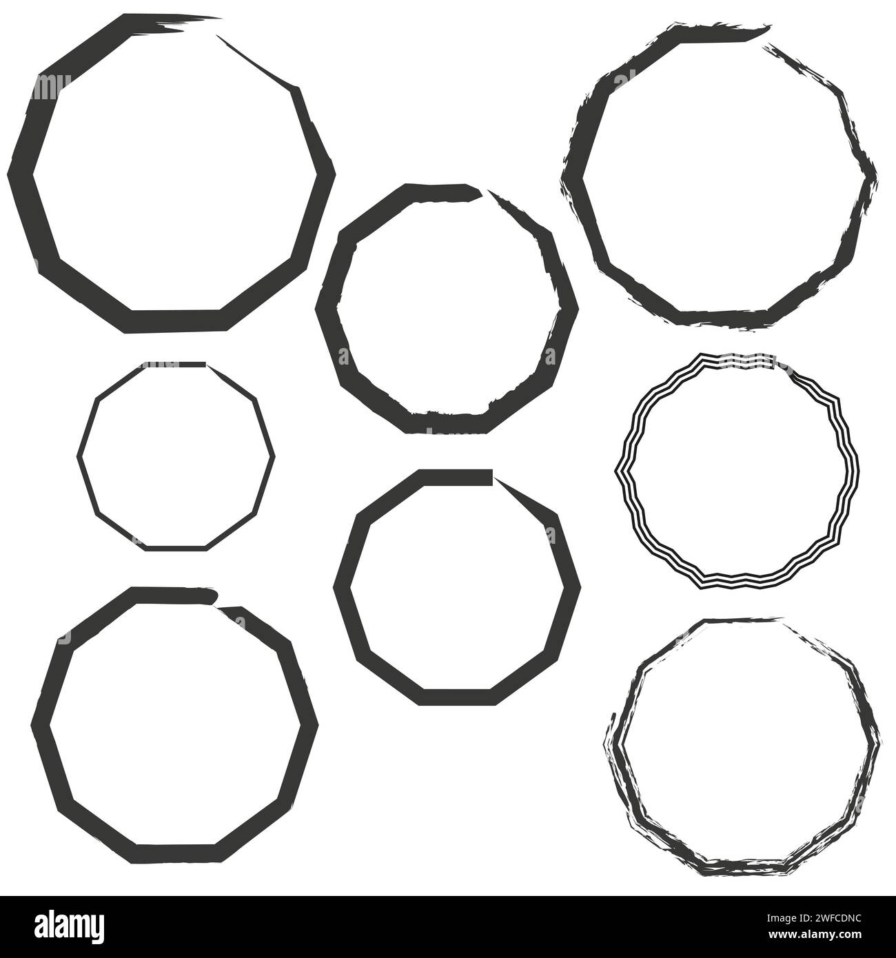 black brush frame on white. Edge frame. Brush texture. Vector ...