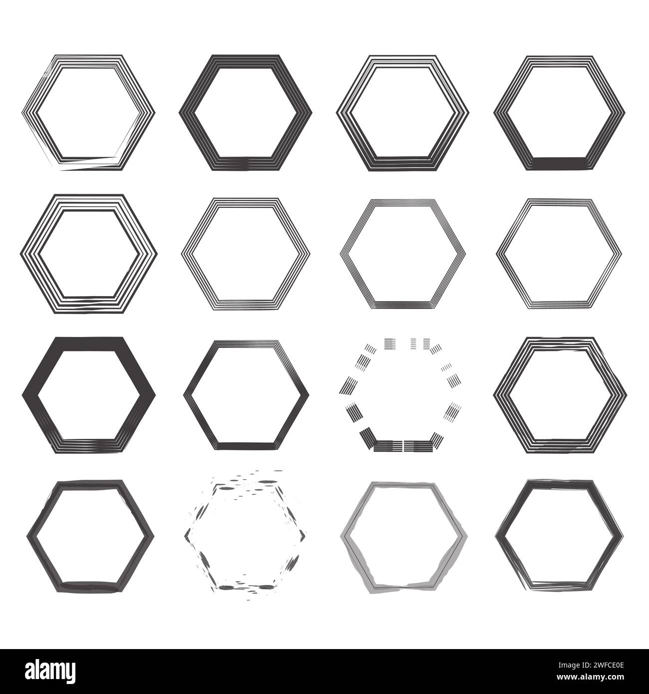 Hexagons set. Abstract geometric background. Vector illustration. stock image. EPS 10 Stock ...