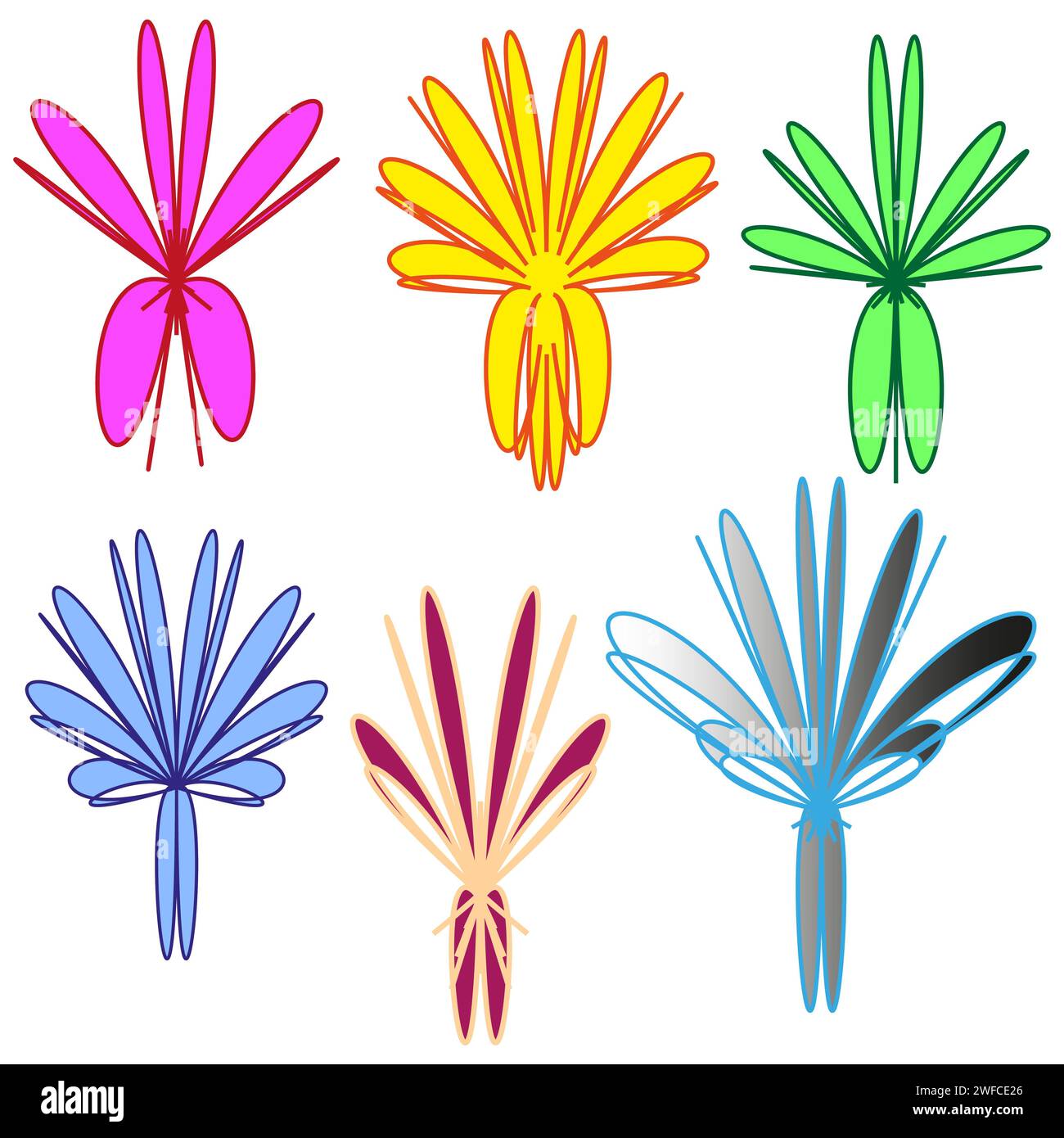 Geometric flowers in modern style. Vector illustration. stock image ...