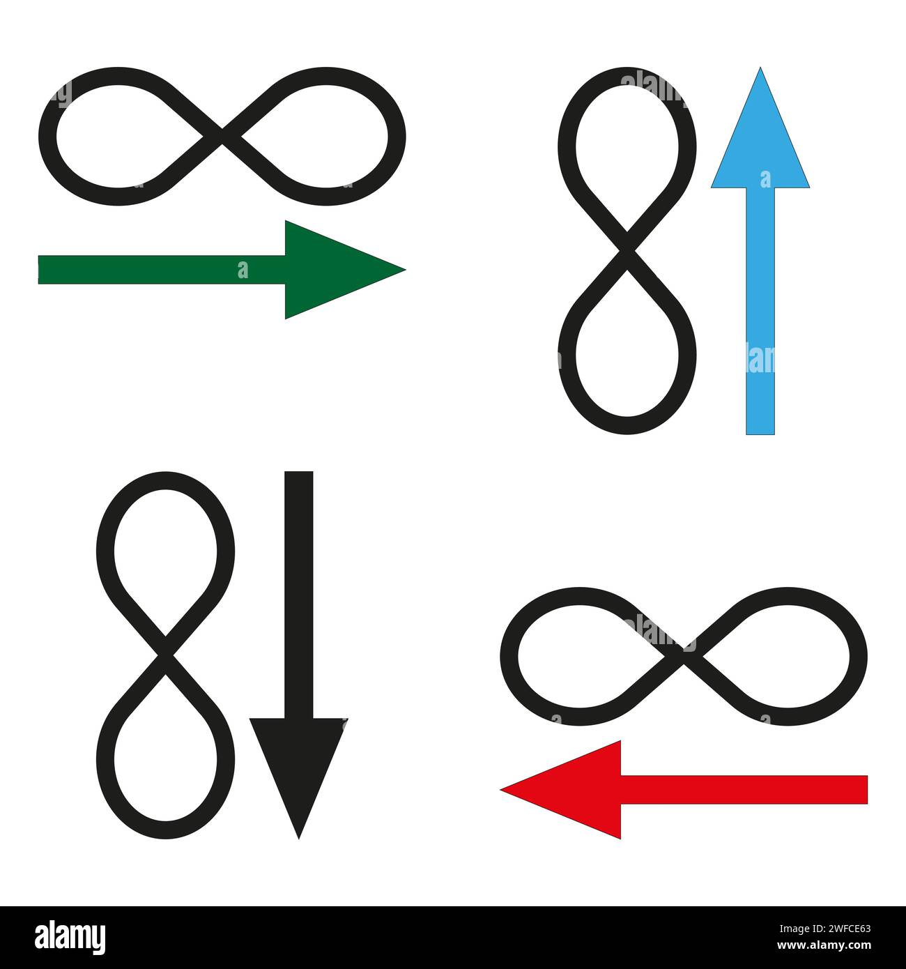 Infinity icons set in modern style. Geometric element. Vector ...