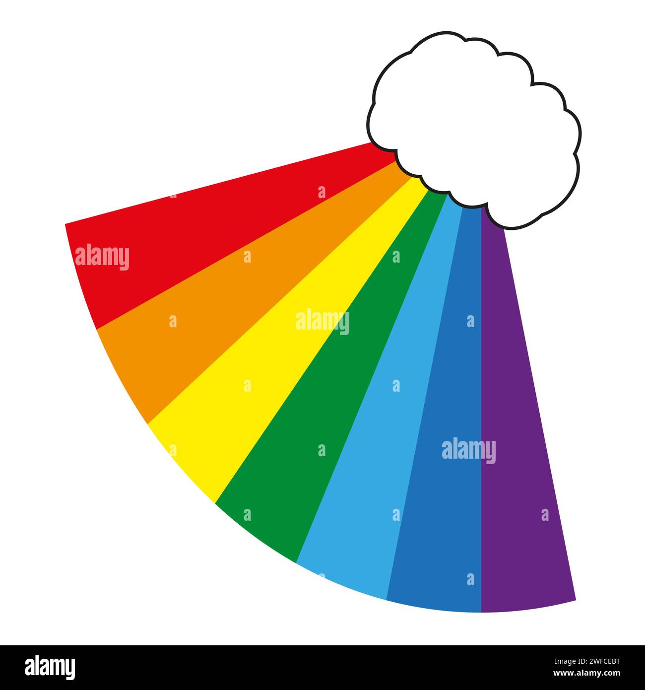 Multi colored rays from the cloud. Vector illustration. Stock Image ...