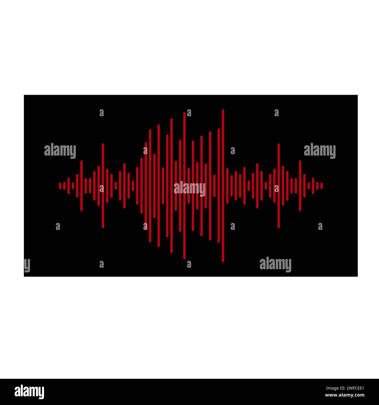 Red sound black background. Sound wave concept. Internet network ...