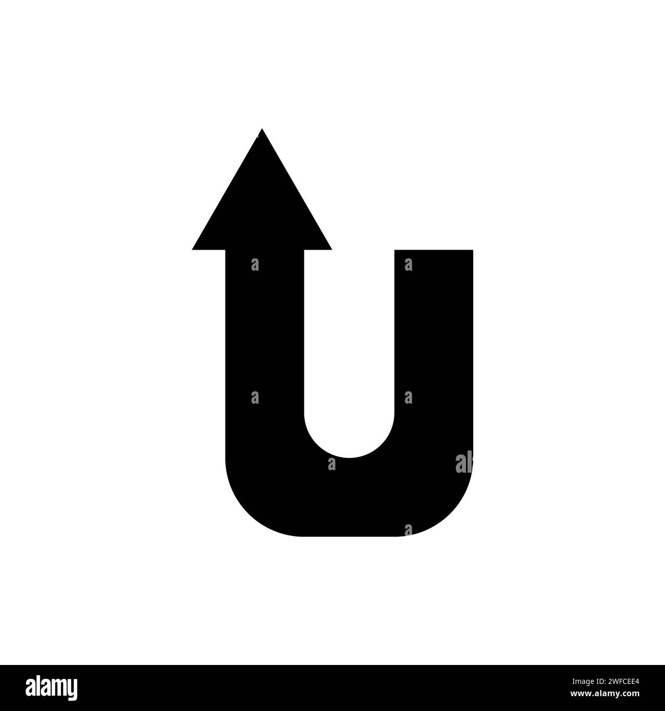 Corner left up arrow. Turn direction sign. Navigation concept. Simple design. Vector ...