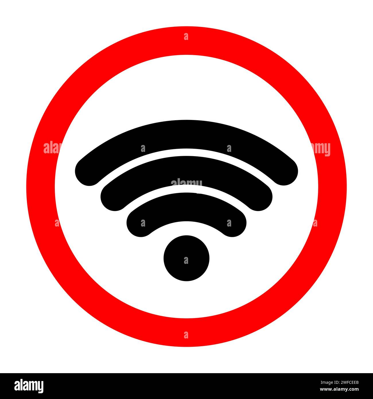 Banner with wifi icon red circle. Internet technology. Business circle ...