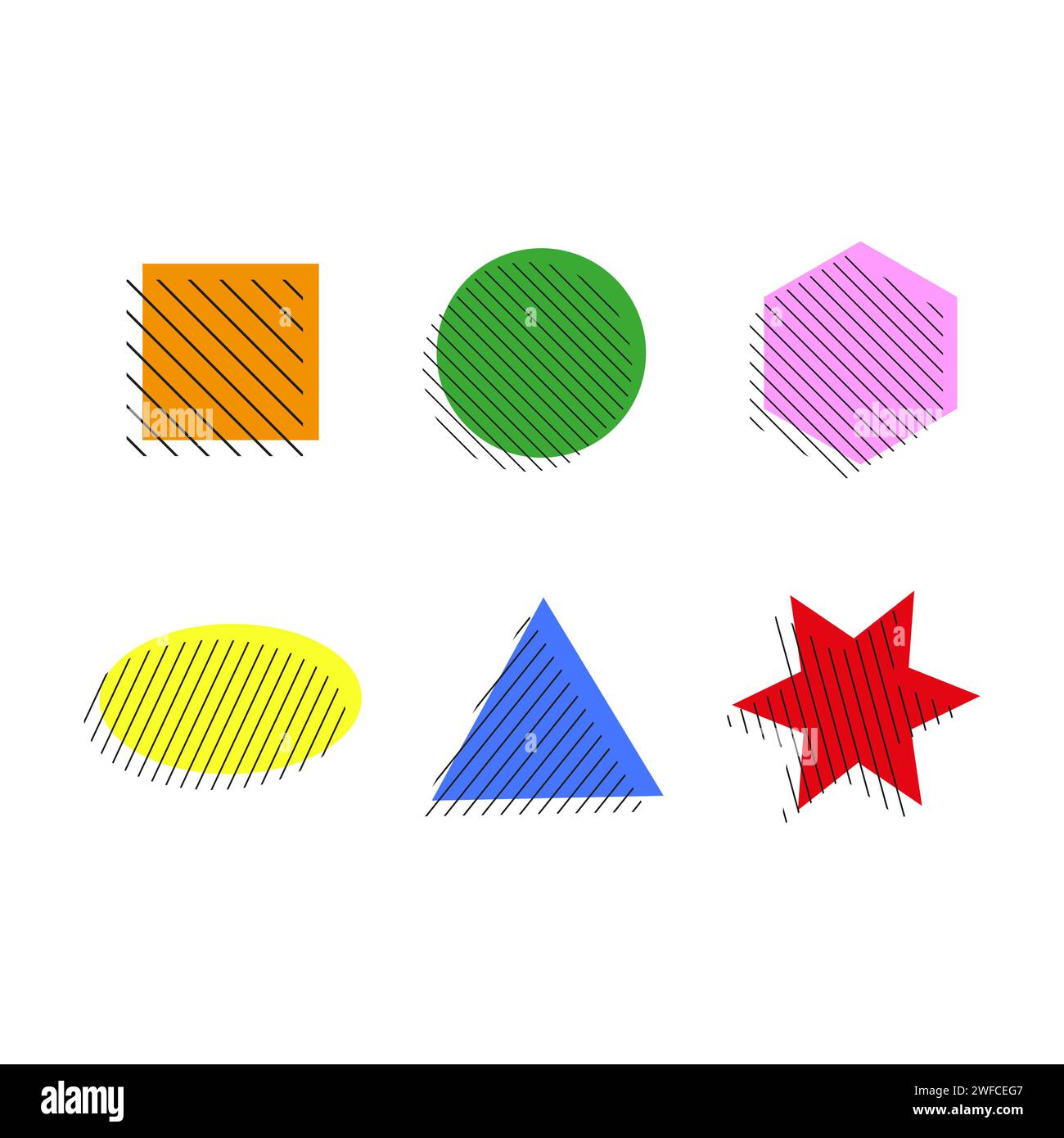 Flat geometric shapes in modern style. Construction line logo. Vector ...