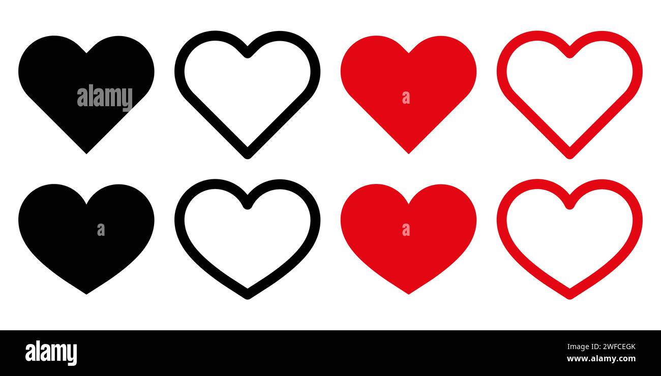heart set. Love, romance concept. Happy valentines day decoration ...