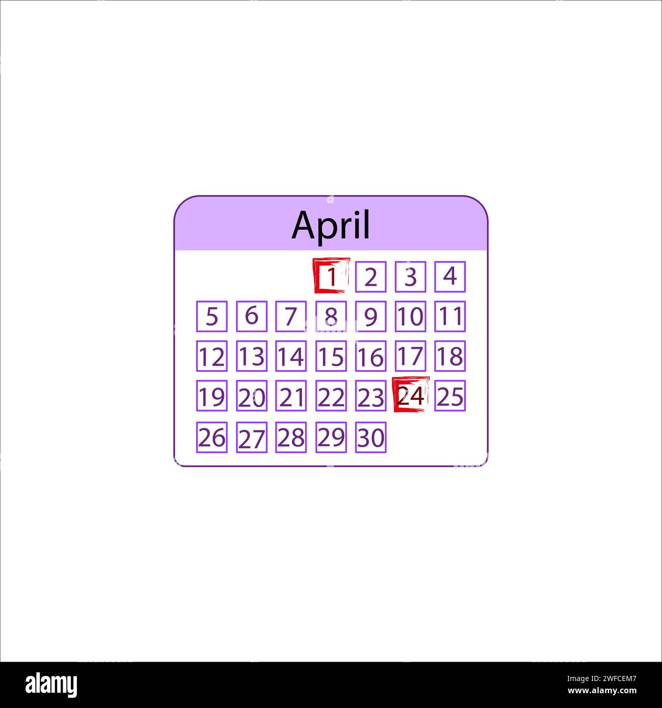 Modern april calendar, great design for any purposes. Vector ...