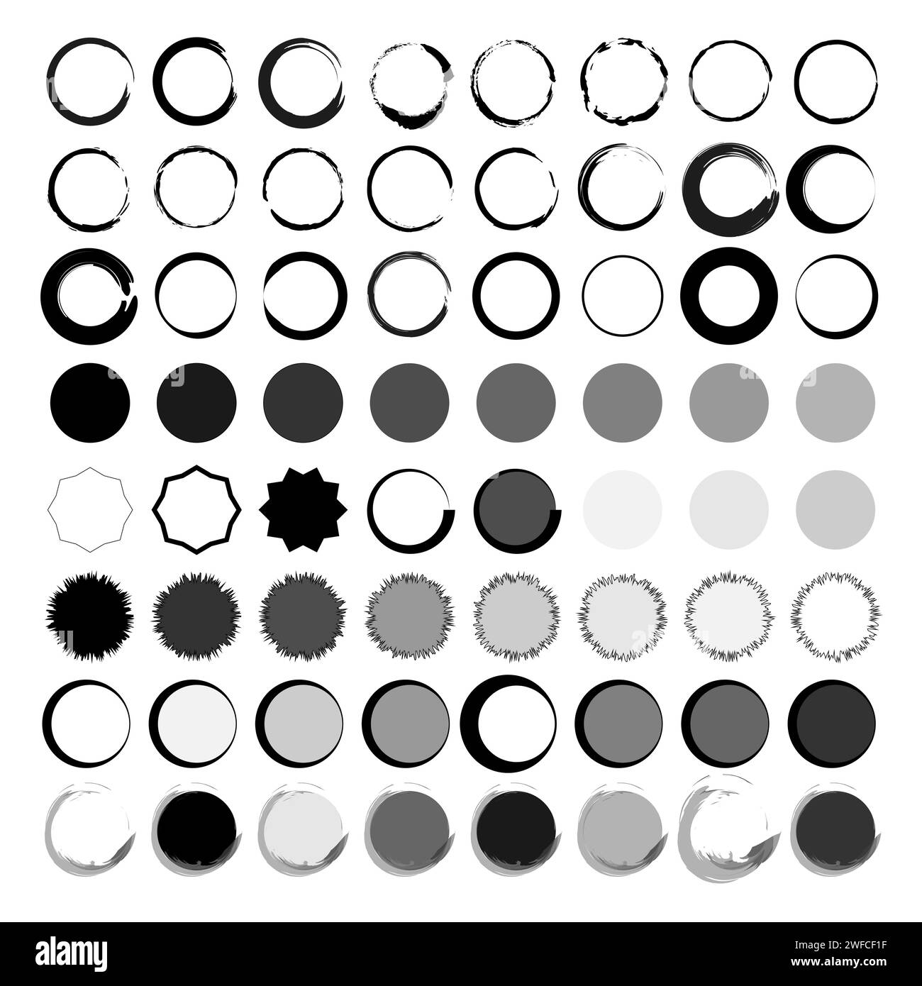 Circle frame set. Gradient background set. Round frame set. Round shape. Vector illustration ...