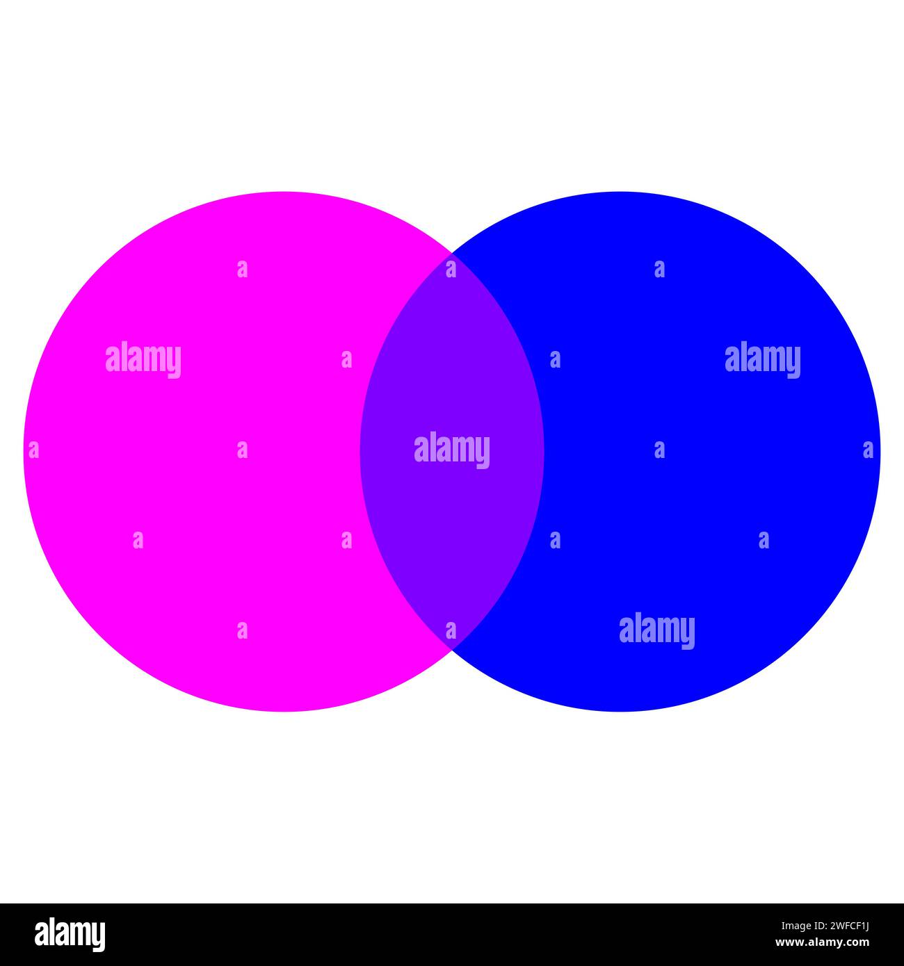 Crimson and blue intersecting circles. Geometric element. Business ...